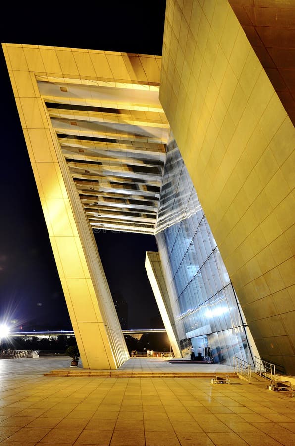 Modern Building Night Scene Stock Image - Image of modern, structure ...