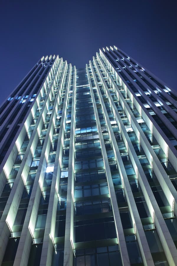 Modern Building at Night Time Stock Image - Image of office, china ...