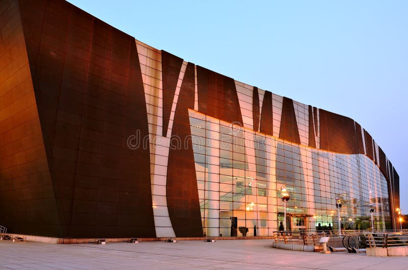 Modern building at night stock photo. Image of architecture - 31634342