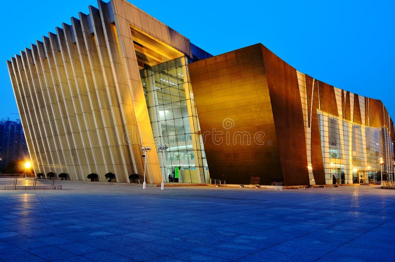 Modern building at night stock photo. Image of outdoor - 31634374