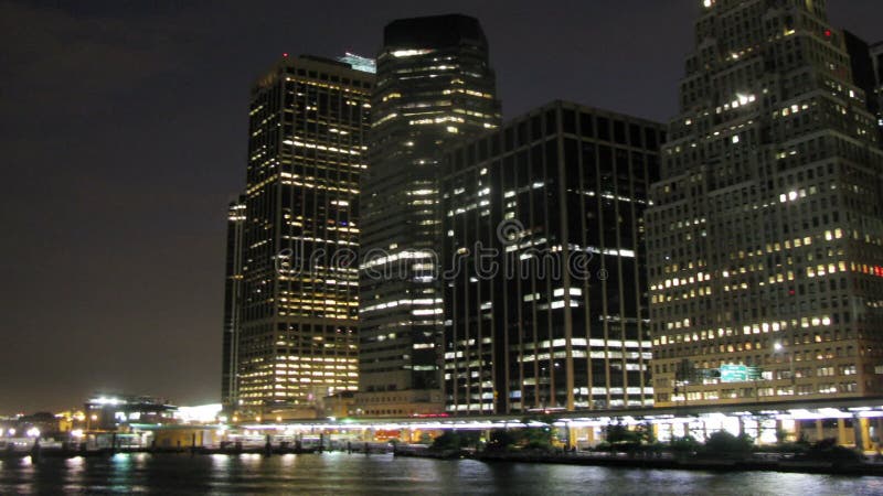 Modern Building at Night, View from the River, Stock Video - Video of ...