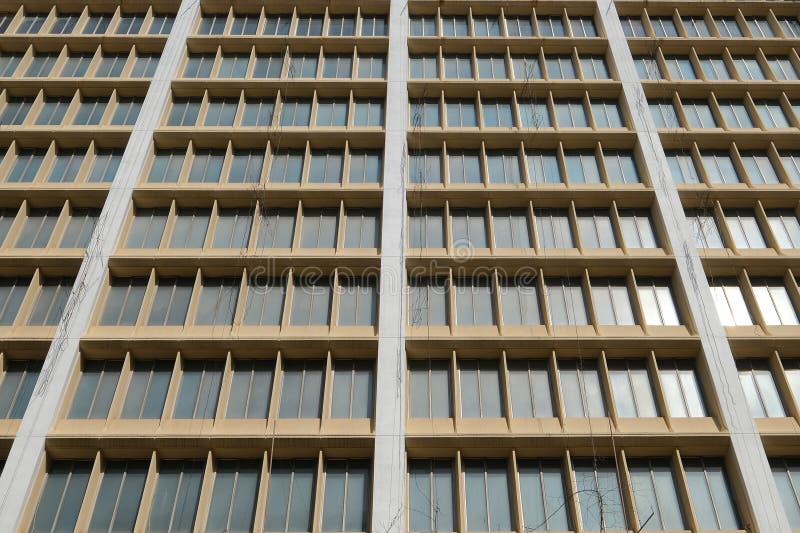 Building Perspective, Light Reflection in Windows Stock Photo - Image ...