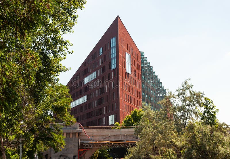 Modern building in Prague stock image. Image of structure - 222197025