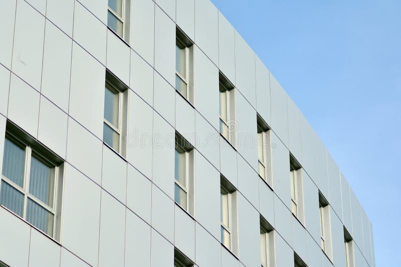 Modern Office Building Facade Abstract Fragment, Shiny Windows in Steel ...