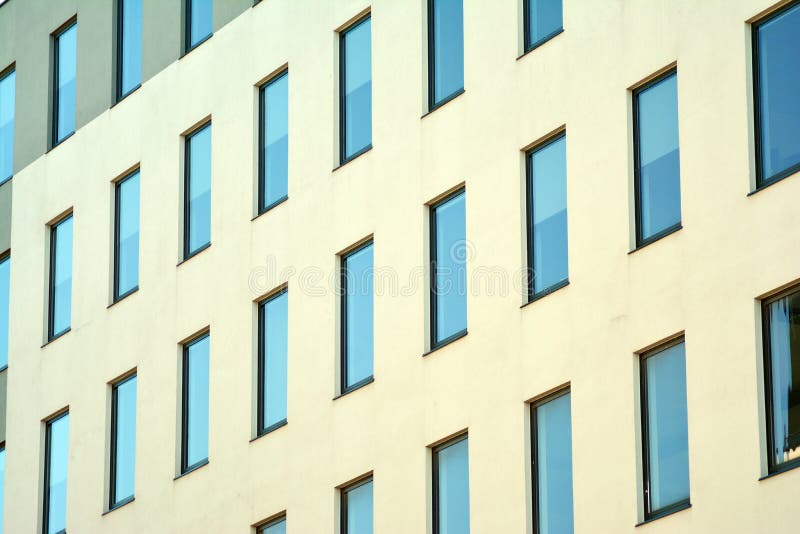Modern Office Building Facade Abstract Fragment, Shiny Windows in Steel ...