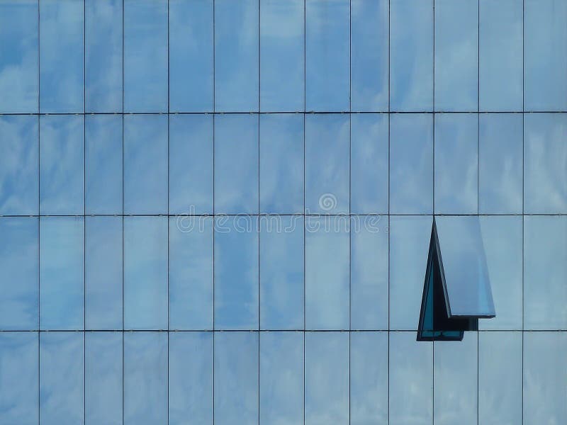 Modern Building with Reflections from the Sky and Opened Window Stock ...