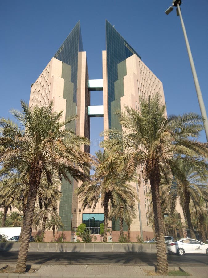 Modern Building in Riyadh Sharp Edges and Bridge Connection between Two ...