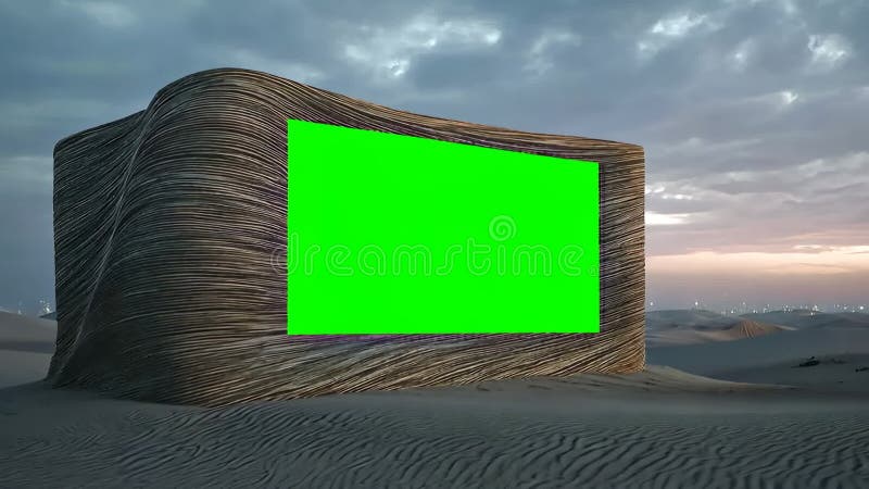 Modern Building Showing Green Screen in the Desert Stock Video - Video ...