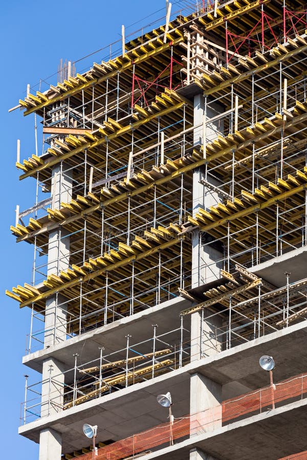 Modern building site stock image. Image of scaffolding - 41833521