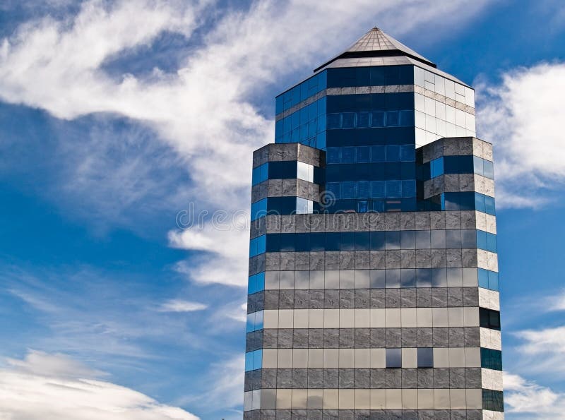 Modern building in the sky stock image. Image of clouds - 4064625