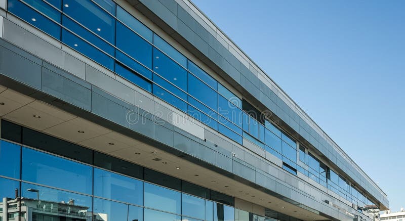 Modern Building with Sleek, Angular Architecture Features Large Glass ...
