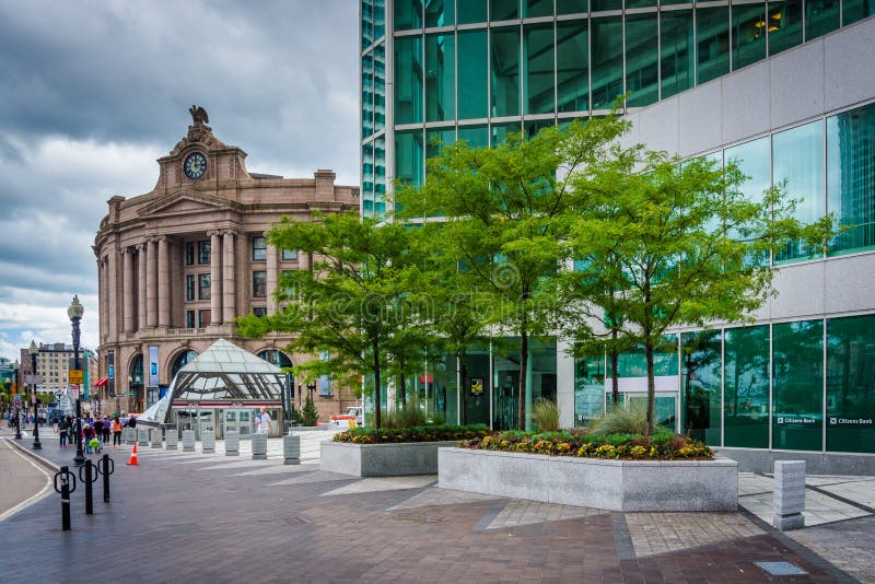Modern Building and the South Station, in Boston, Massachusetts ...