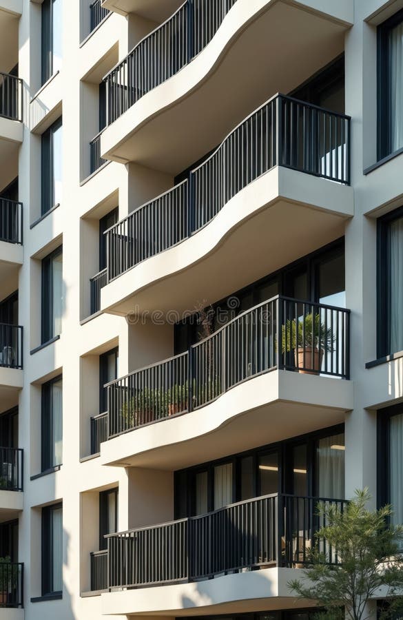 Modern Building with Staggered Balconies Creates Dynamic Design ...