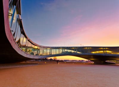 Modern Building at sunset stock image. Image of centre - 23464709