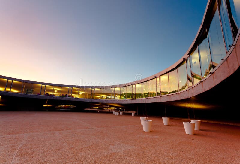 Modern Building at sunset stock image. Image of centre - 23464709