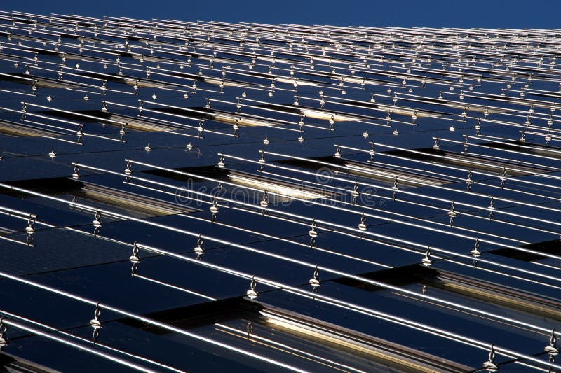 Modern Building Surface with Solar Panels Stock Photo - Image of panel ...