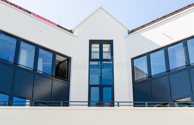 Modern Building. Symmetrical Structure. City Development. Stock Photo ...