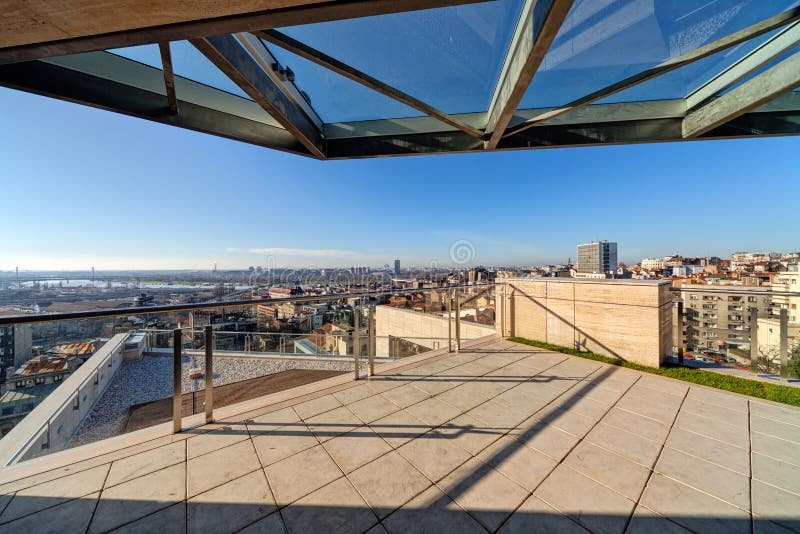 Modern building terrace stock image. Image of beautiful - 42764215