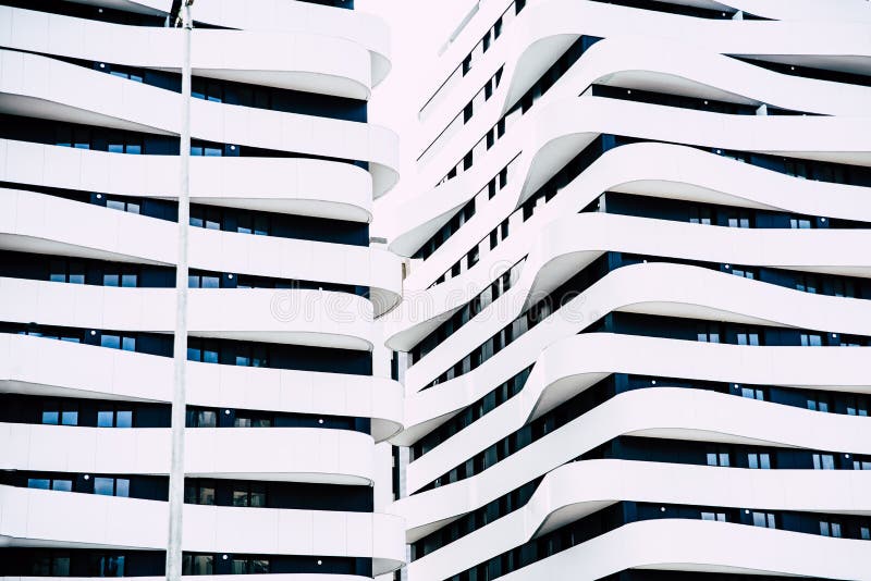 Modern Architecture of a Building with Curves and Straight Lines ...