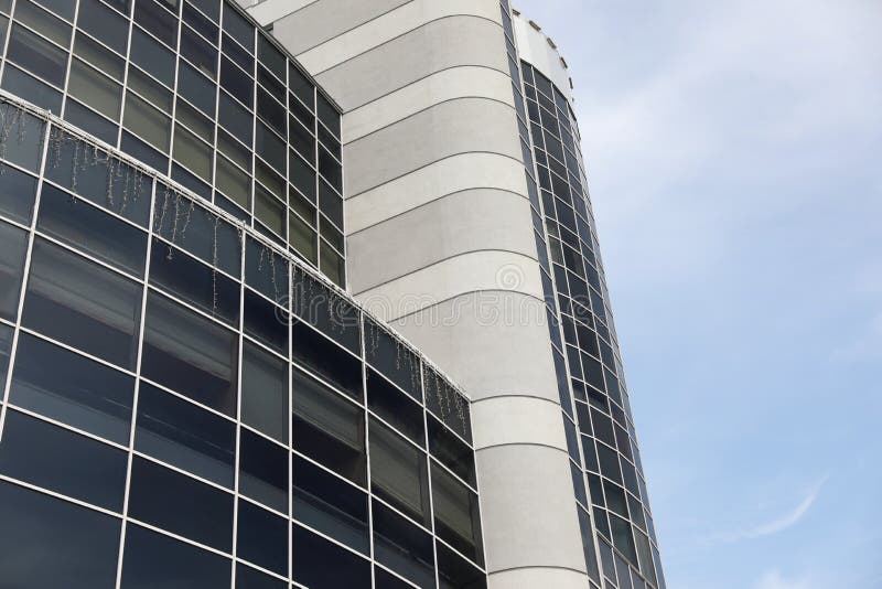 Modern Building with Tinted Windows Against Sky, Low Angle View Stock ...