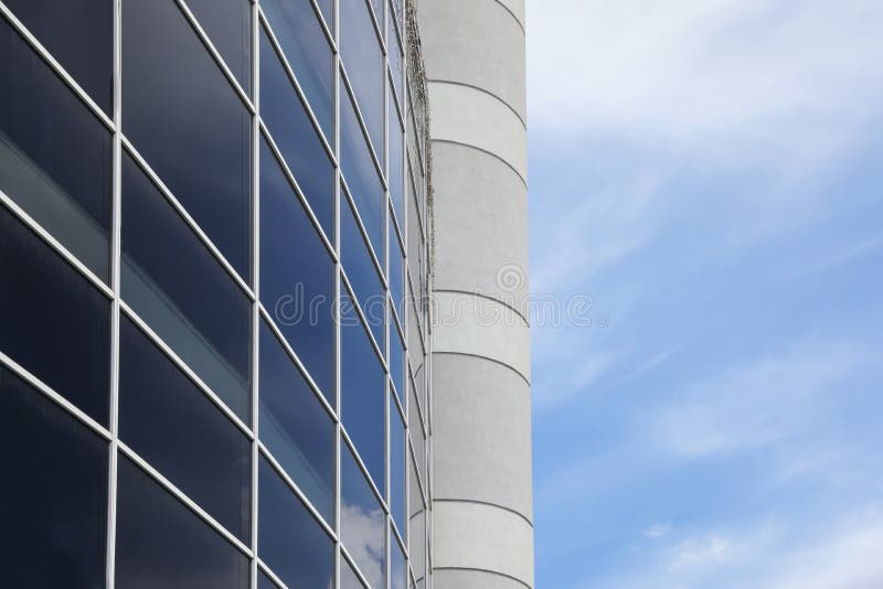 Modern Building with Tinted Against Sky, Low Angle View. Urban ...