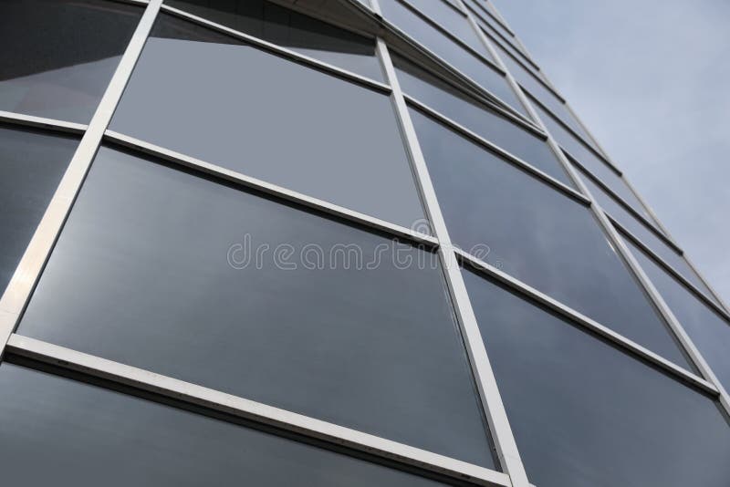 Modern Building with Tinted Windows, Low Angle View. Stock Image ...