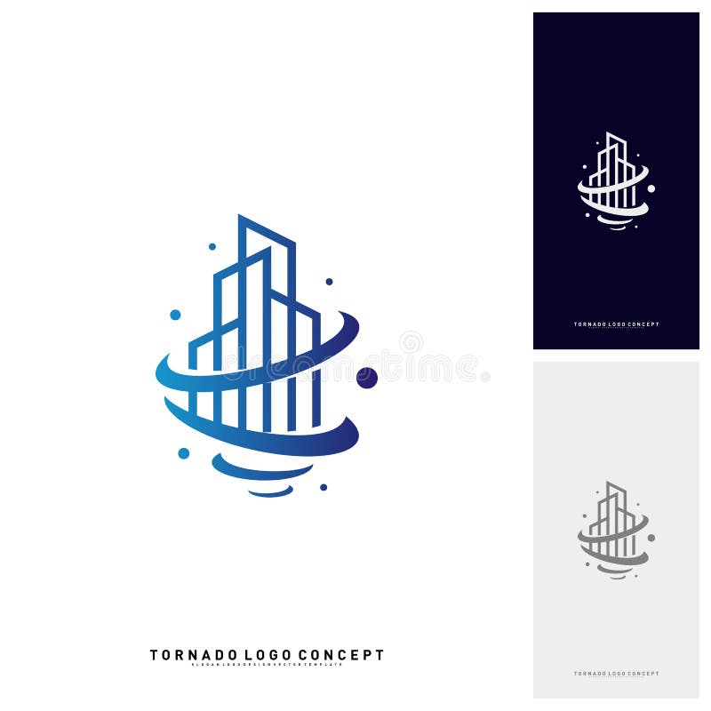 Modern Building Tornado Logo Concept Company. Storm with Building Logo ...
