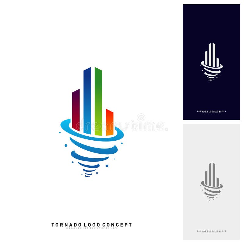 Modern Building Tornado Logo Concept Company. Storm with Building Logo ...