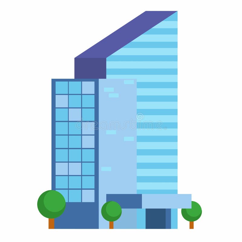 Modern Building Tower Vector Art Illustration Stock Illustration ...