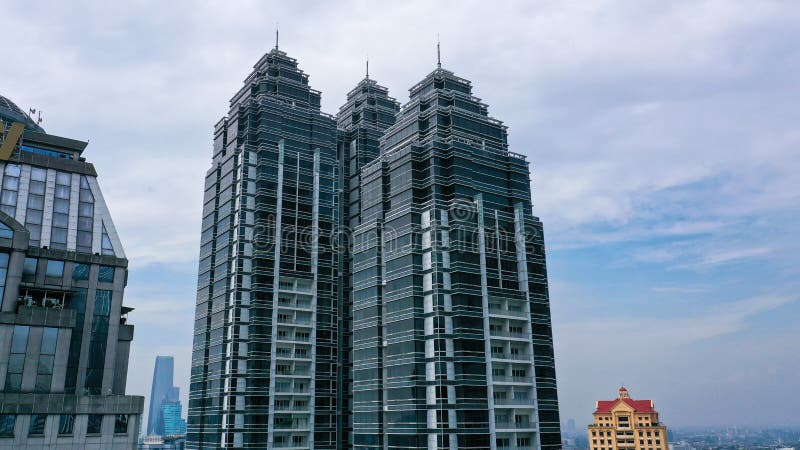 Modern Building Towers Looking from Below at Downtown Jakarta Editorial ...