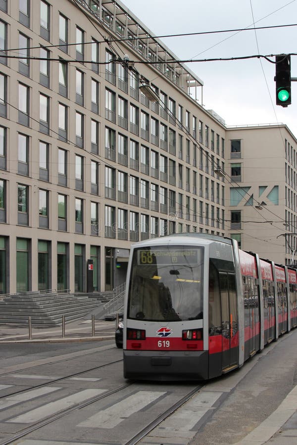 Modern Building and Tramway in Vienna - Austria Editorial Image - Image ...