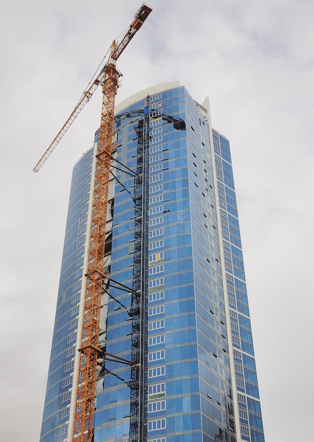 Modern Building Under Construction Stock Image - Image of engineering ...