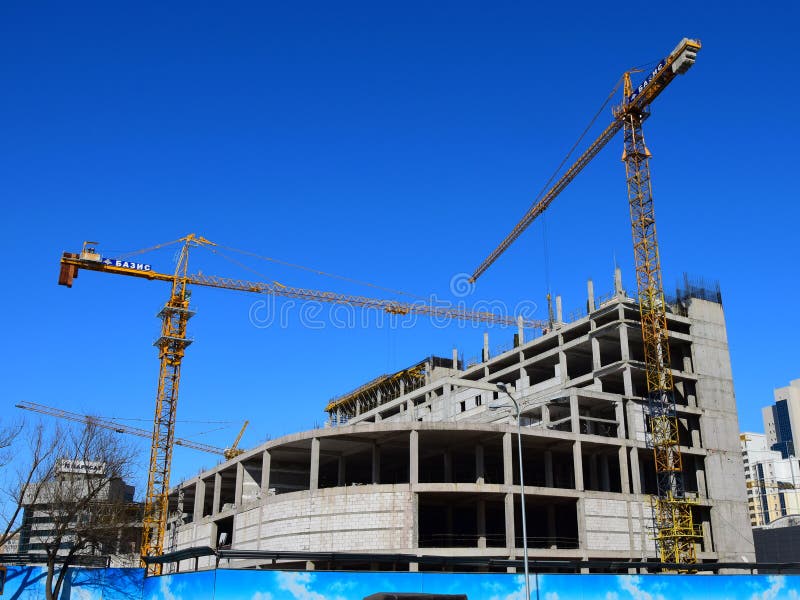 A Modern Building Under Construction in Astana Editorial Photography ...