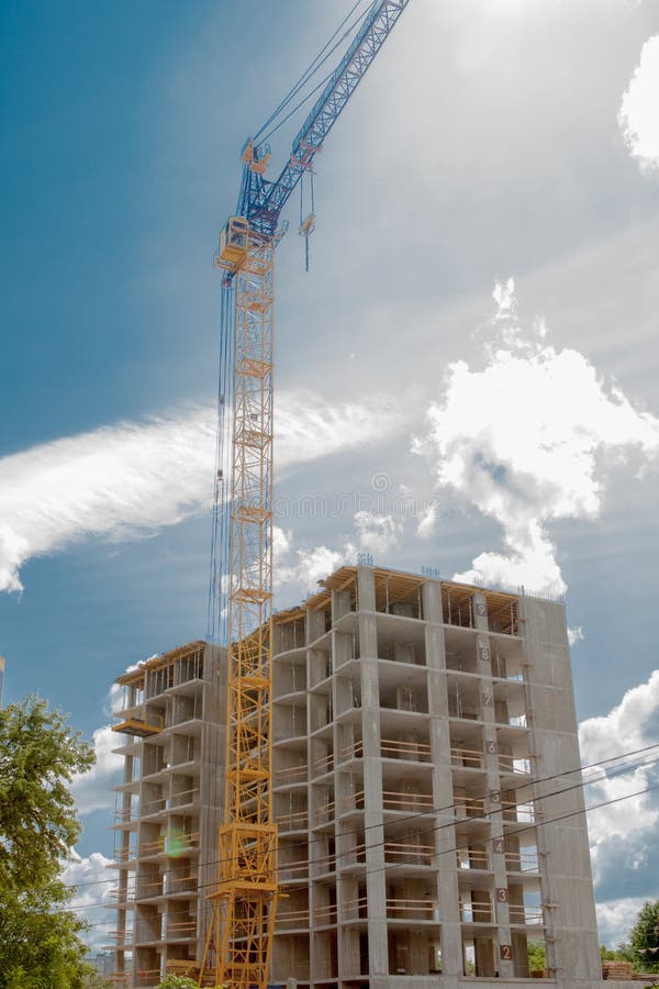 Modern Building Under Construction Detail, Concrete Frame, Indow ...