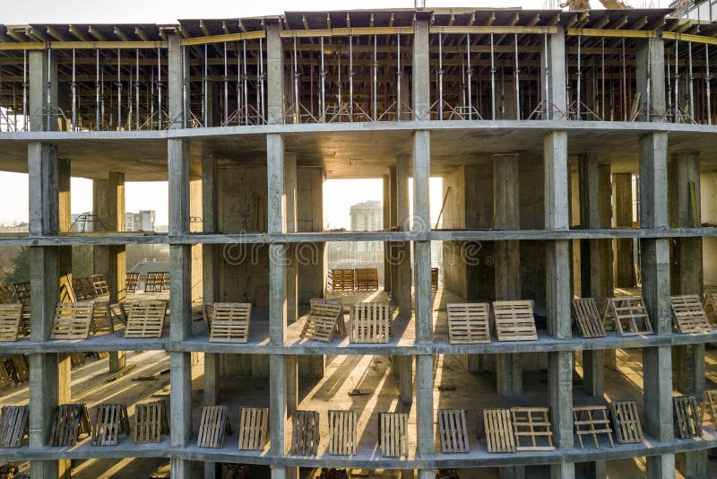 Modern Building Under Construction Detail, Concrete Frame, Window ...