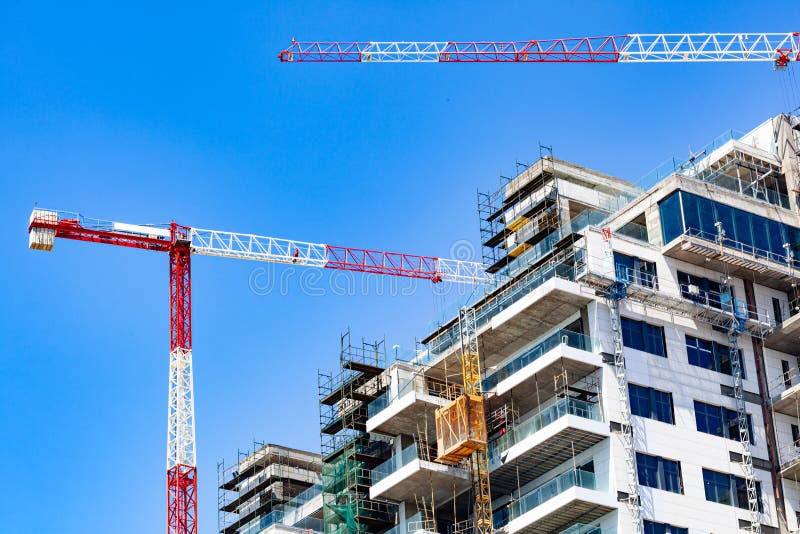 Modern Building Under Construction Stock Image - Image of block ...