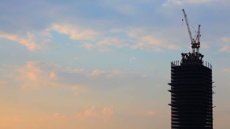 The Modern Building is Under Stoped Construction Stock Video - Video of ...