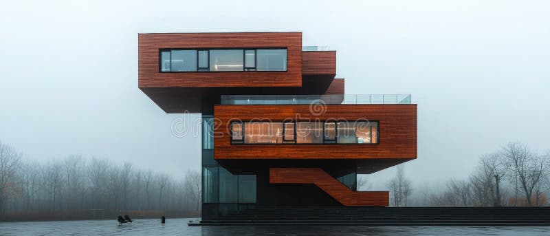 A Modern Building with a Unique Design. Stock Photo - Image of window ...