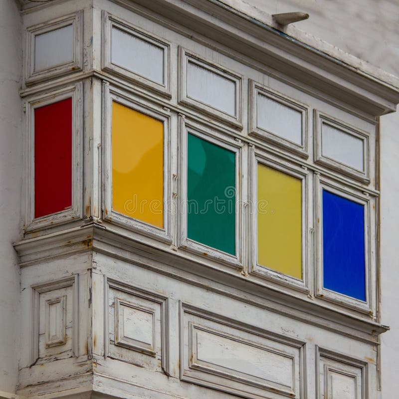 Modern Building with a Unique Multi-colored Window Pattern Stock Photo ...