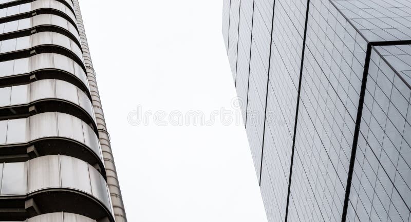 Modern Building Vertical Abstract Design with Glass Windows Stock Image ...