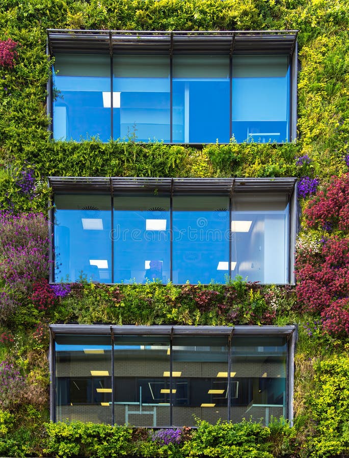 Modern Building with Vertical Garden Stock Photo - Image of ...
