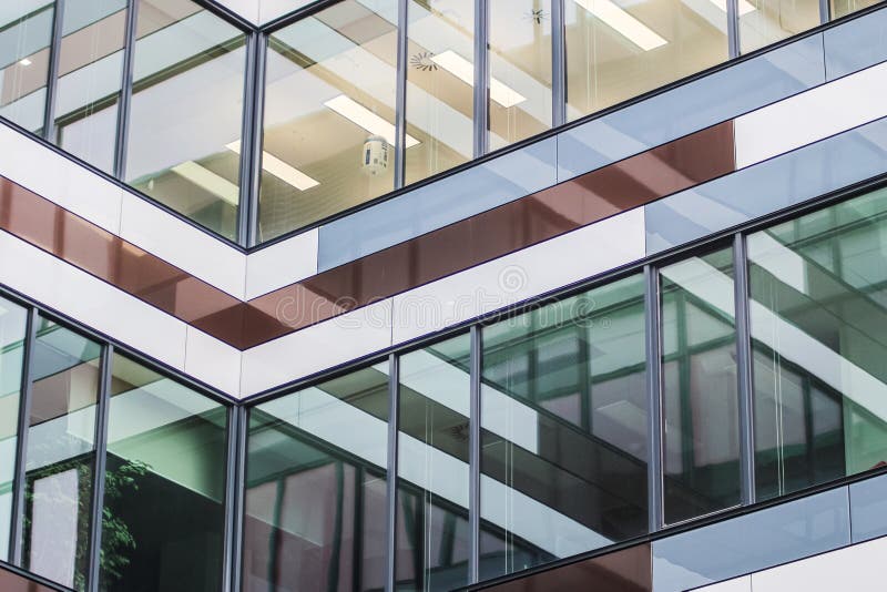 Modern Building View from Outside Stock Image - Image of finance, grid ...