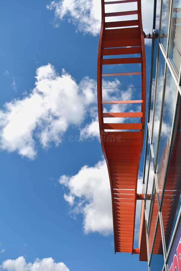 Modern Building Wall Construction with Decorative Metal Ladder Stock ...