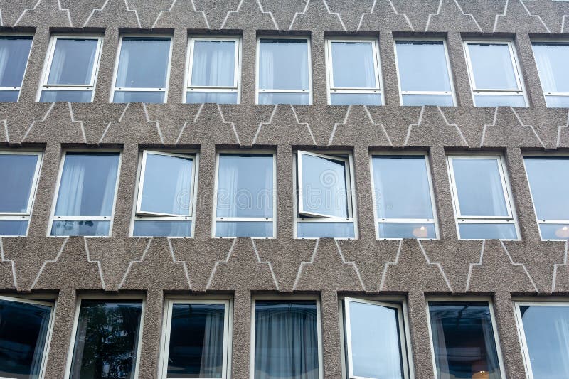 Windows Pattern Modern Architecture Stock Photo - Image of plymouth ...