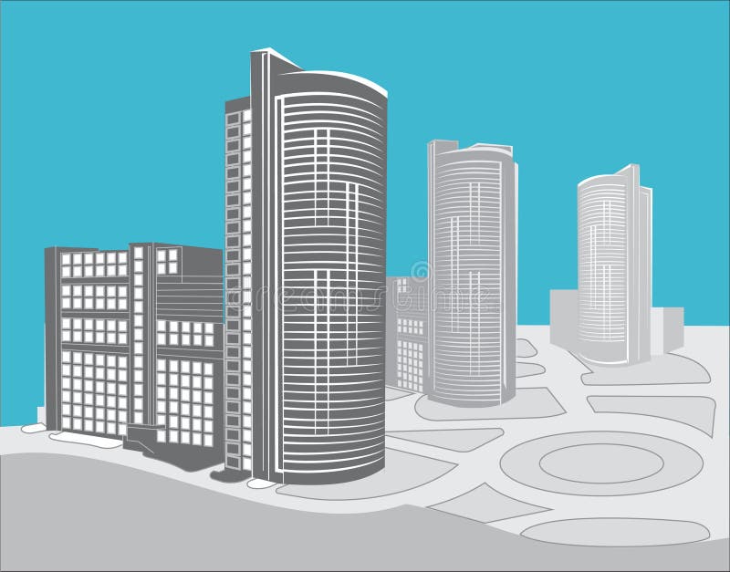 Modern buildings stock vector. Illustration of town, landscape - 21701064