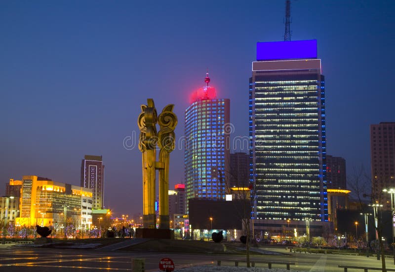 Bucharest Modern Architecture at Night Editorial Stock Image - Image of ...