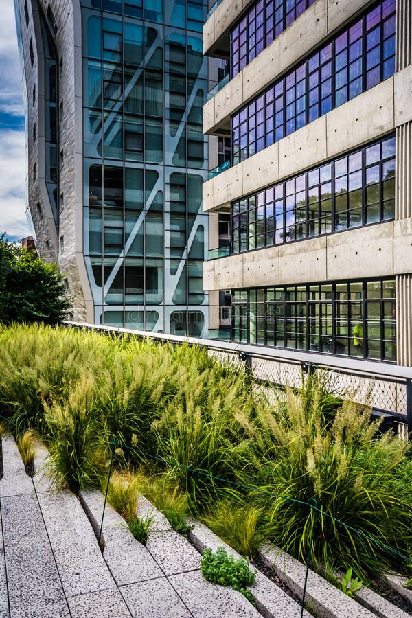 Modern Buildings Along the High Line in Manhattan, New York. Stock ...