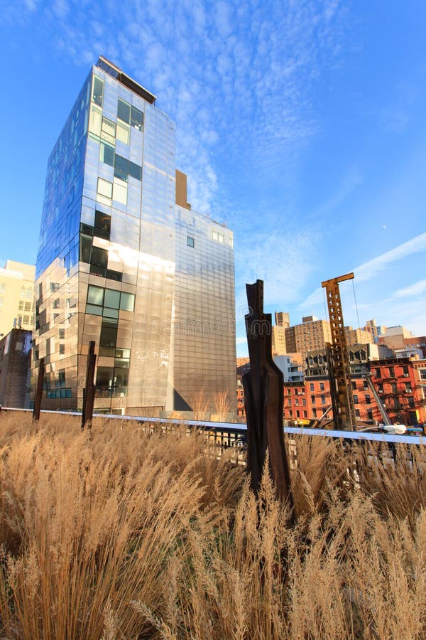 Modern Buildings Along the High Line Stock Image - Image of chelsea ...
