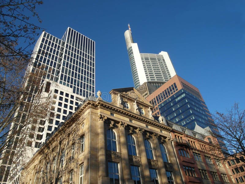 Modern Buildings on the Background of Vintage Stock Image - Image of ...