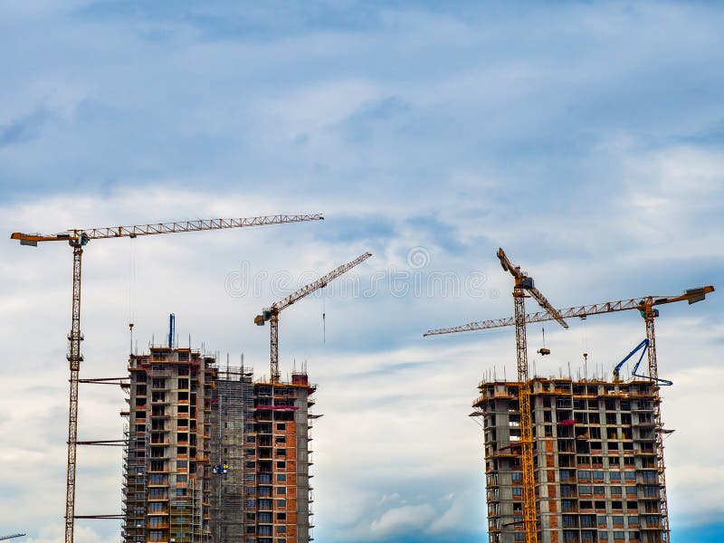 New Buildings Being Constructed. Industrial Building Site Stock Image ...